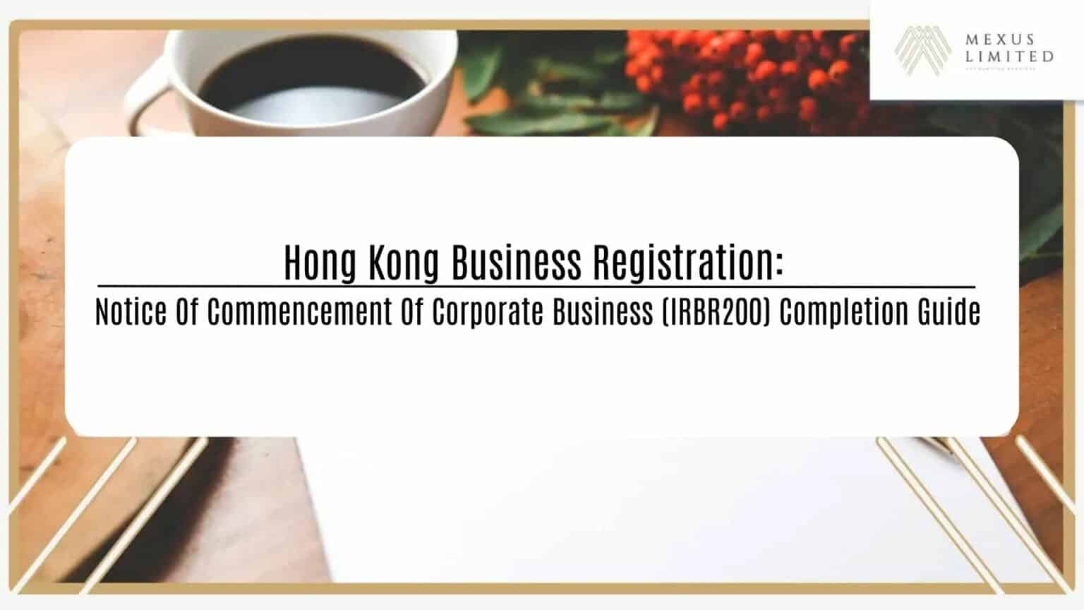 Hong Kong Business Registration: Notice of Commencement of Corporate ...