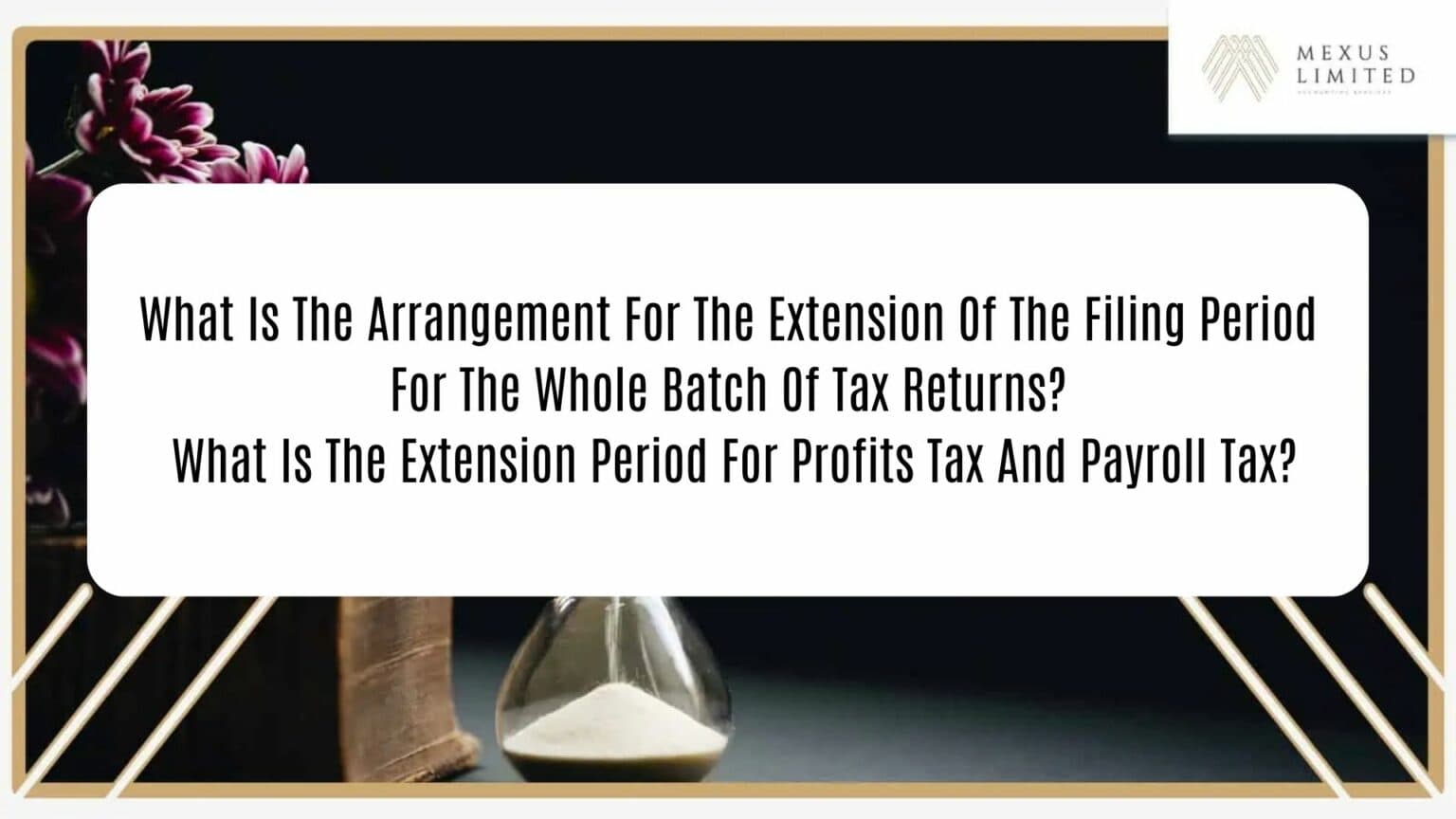 What is the arrangement for the extension of the filing period for the ...